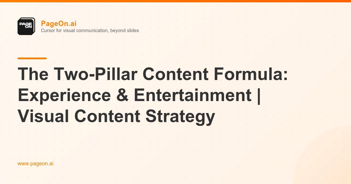 The Two-Pillar Content Formula: Experience & Entertainment | Visual ...
